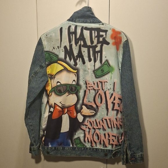 RICHIE RICH | Jackets & Coats | Richie Rich Graffiti Style Denim Jacket ...